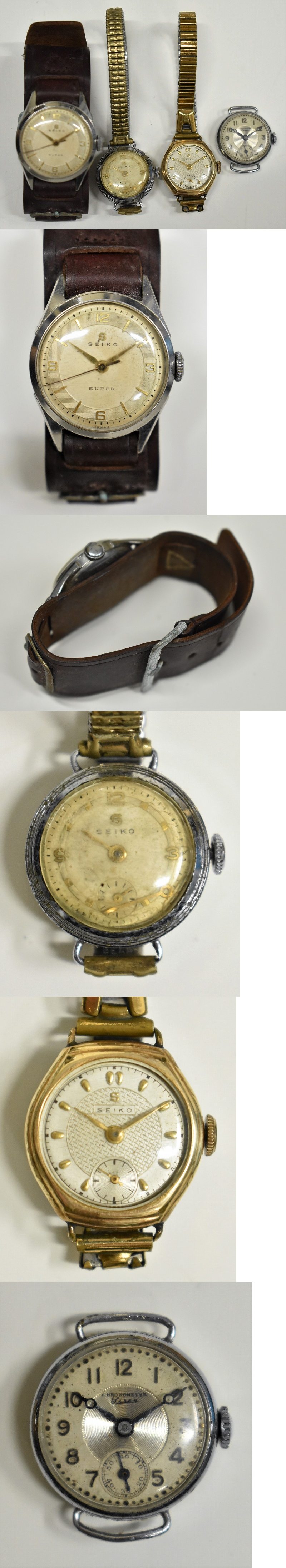 代購代標第一品牌－樂淘letao－竜E599 アンティーク 手巻き 腕時計 4点 SEIKO セイコー クロノグラフ SUPER スーパー スモセコ 等 アナログ 機械式